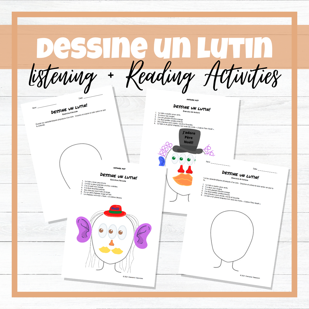 Dessine un lutin ! - Les Parties du Corps - Listening + Reading Activi ...
