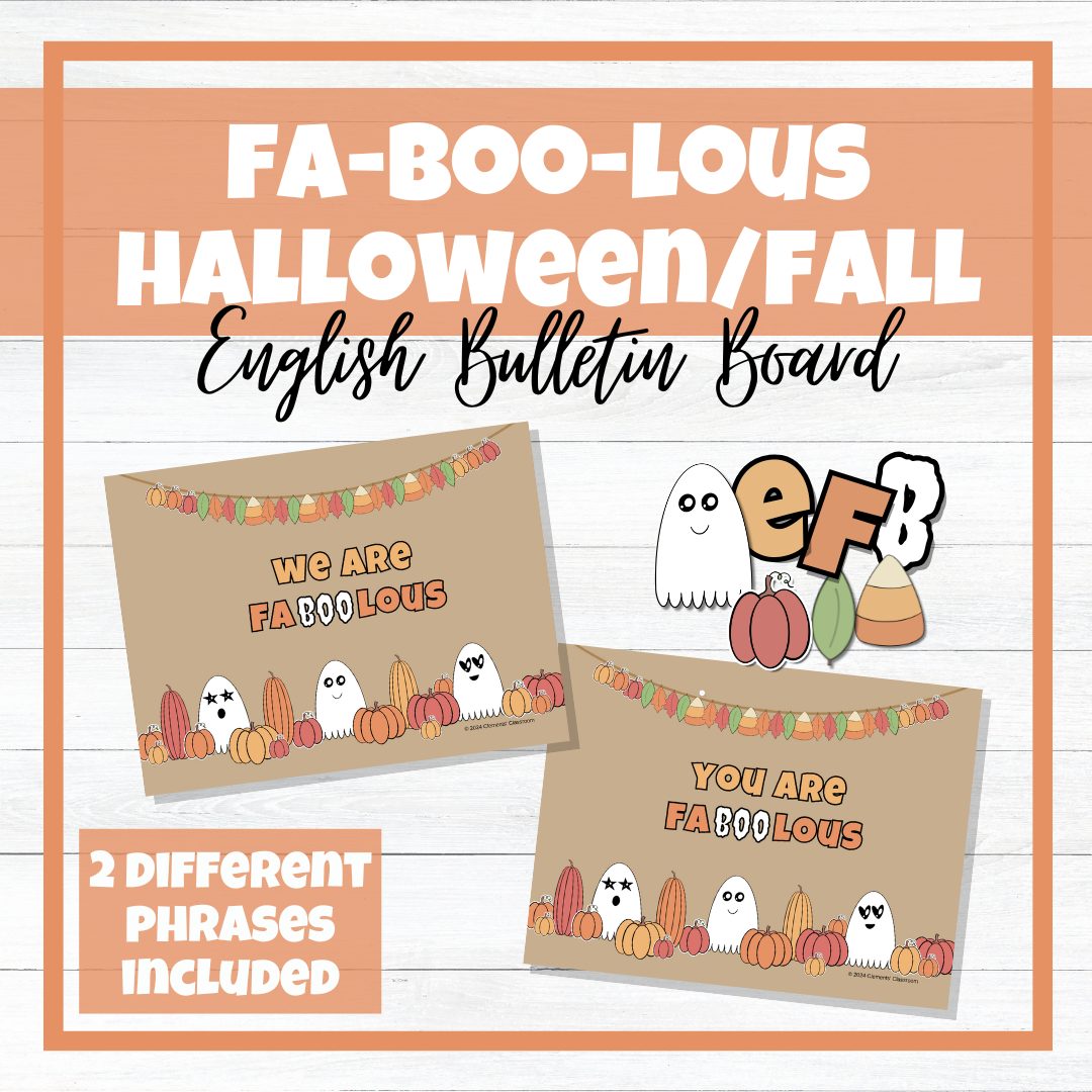 fa-BOO-lous English Halloween and Fall Bulletin Board Display ...