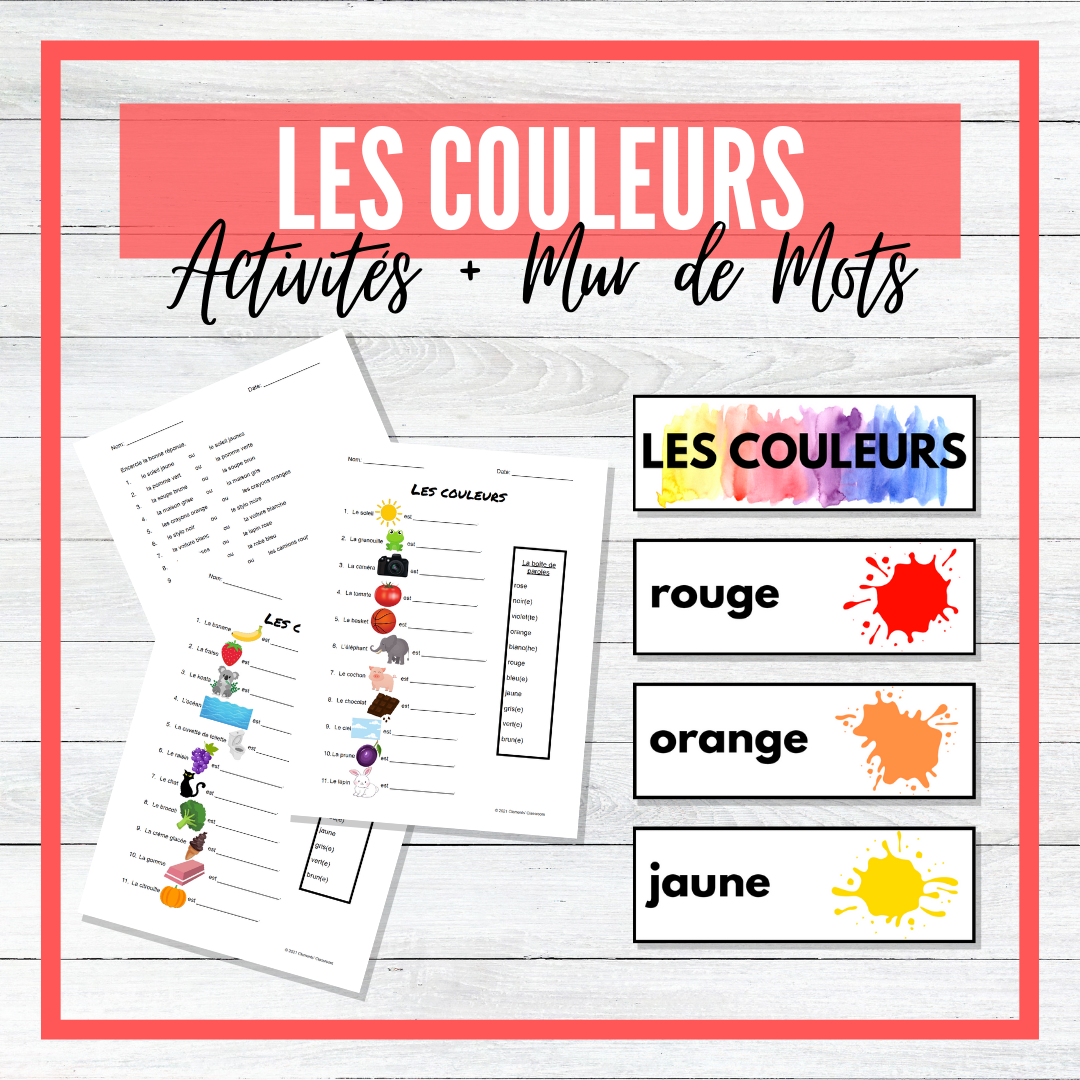 Les Couleurs - Activités + Mur de Mots - French Colours Activities + W ...