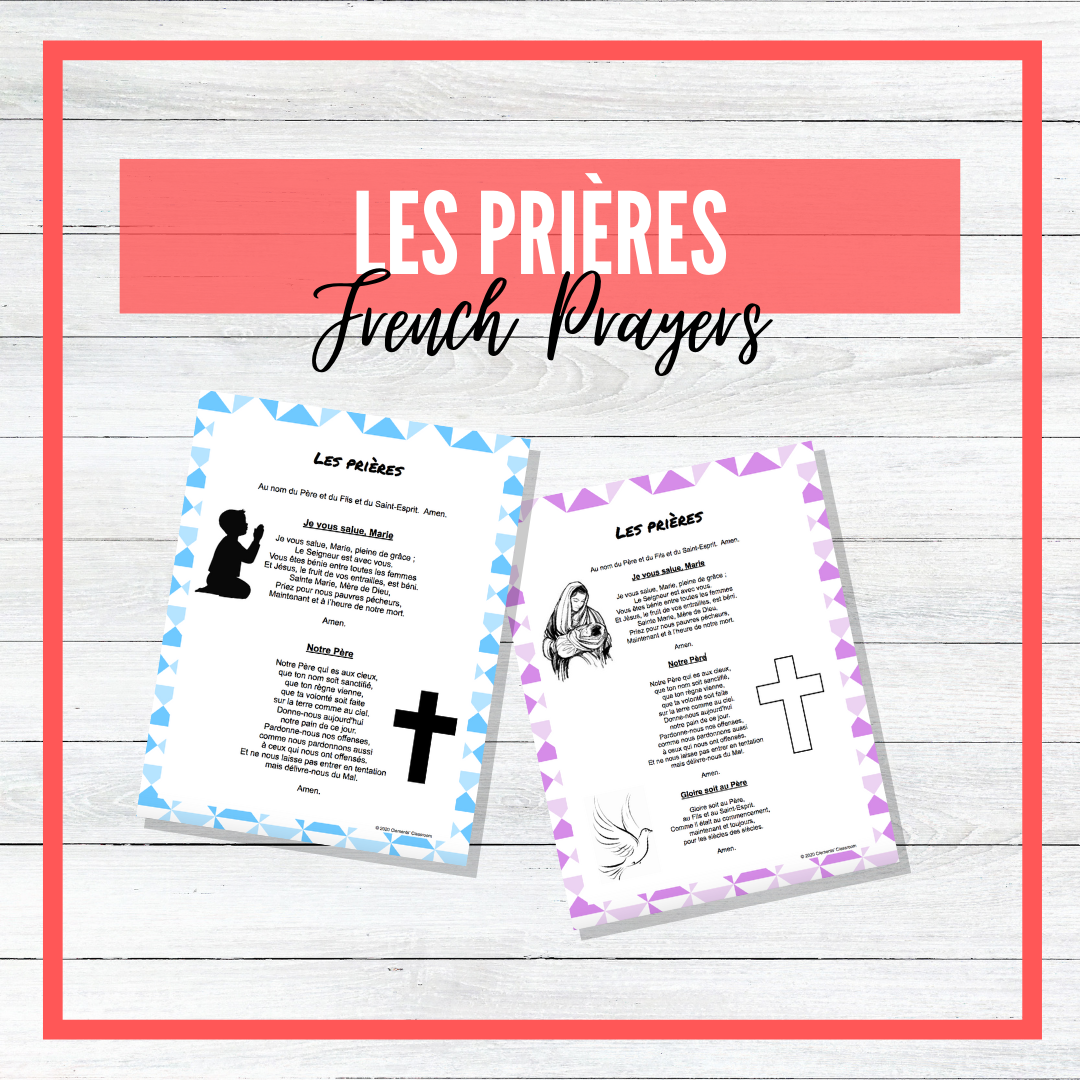 Les Prières - French Prayers – Clements' Classroom